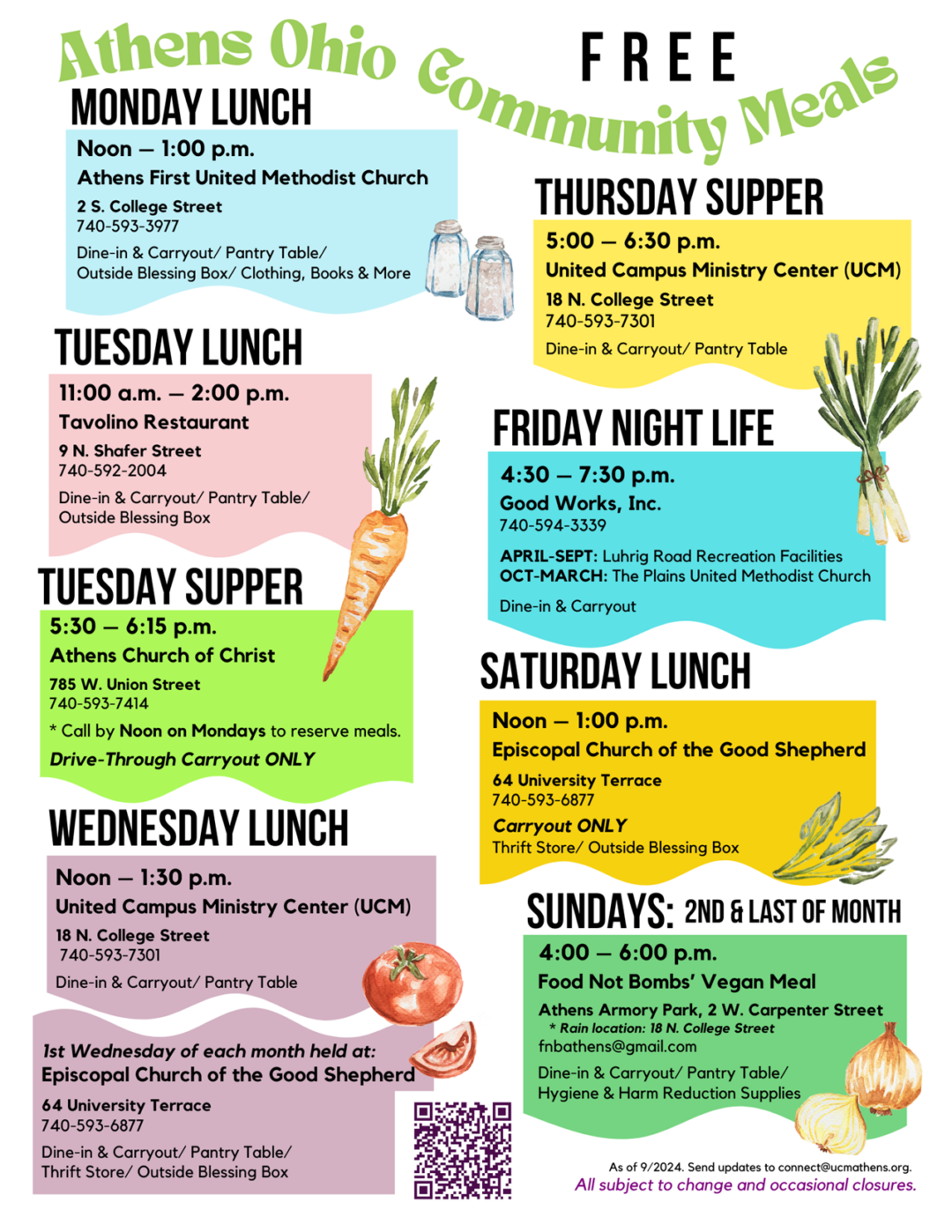 ATHENS OHIO FREE COMMUNITY MEALS NETWORK – United Campus Ministry Center